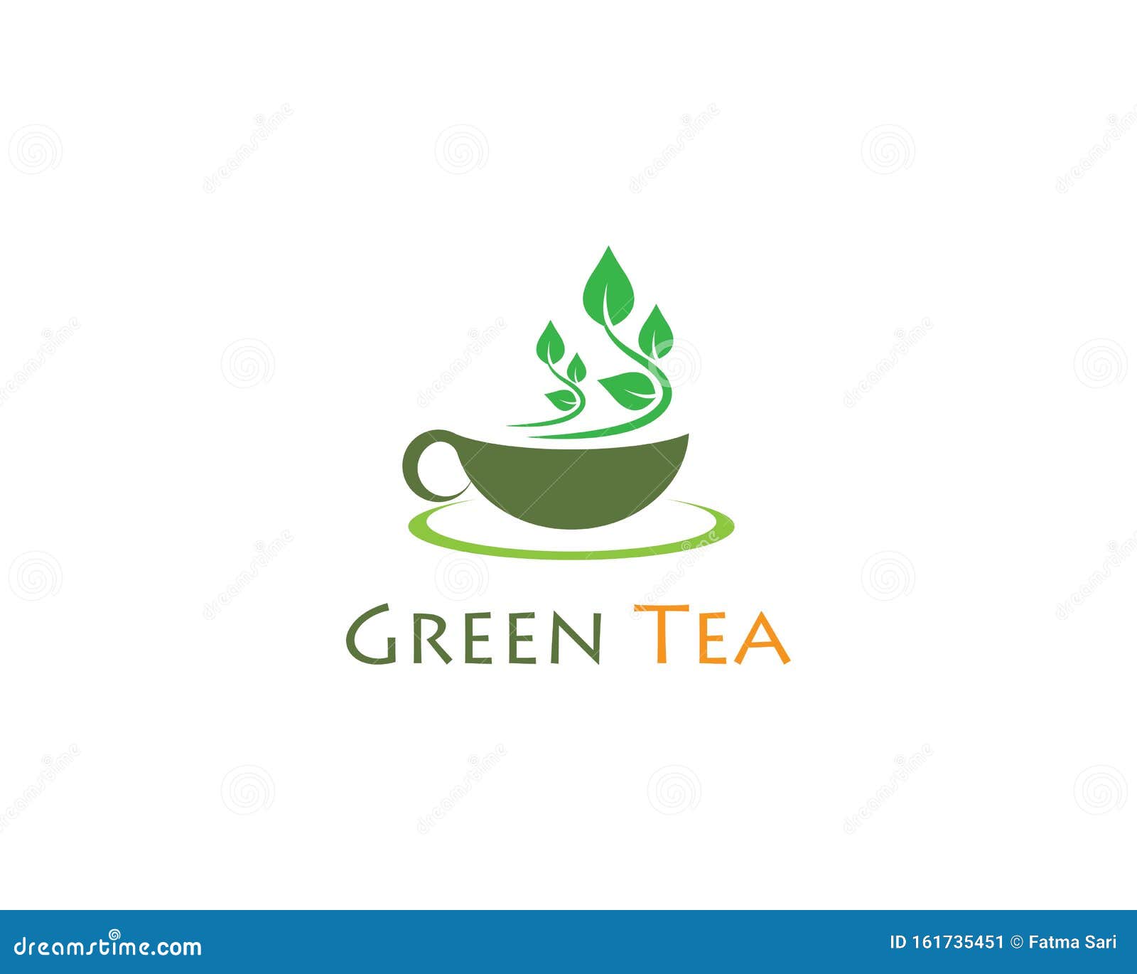 Green Tea Vector Logo Illustration Stock Vector - Illustration of ...
