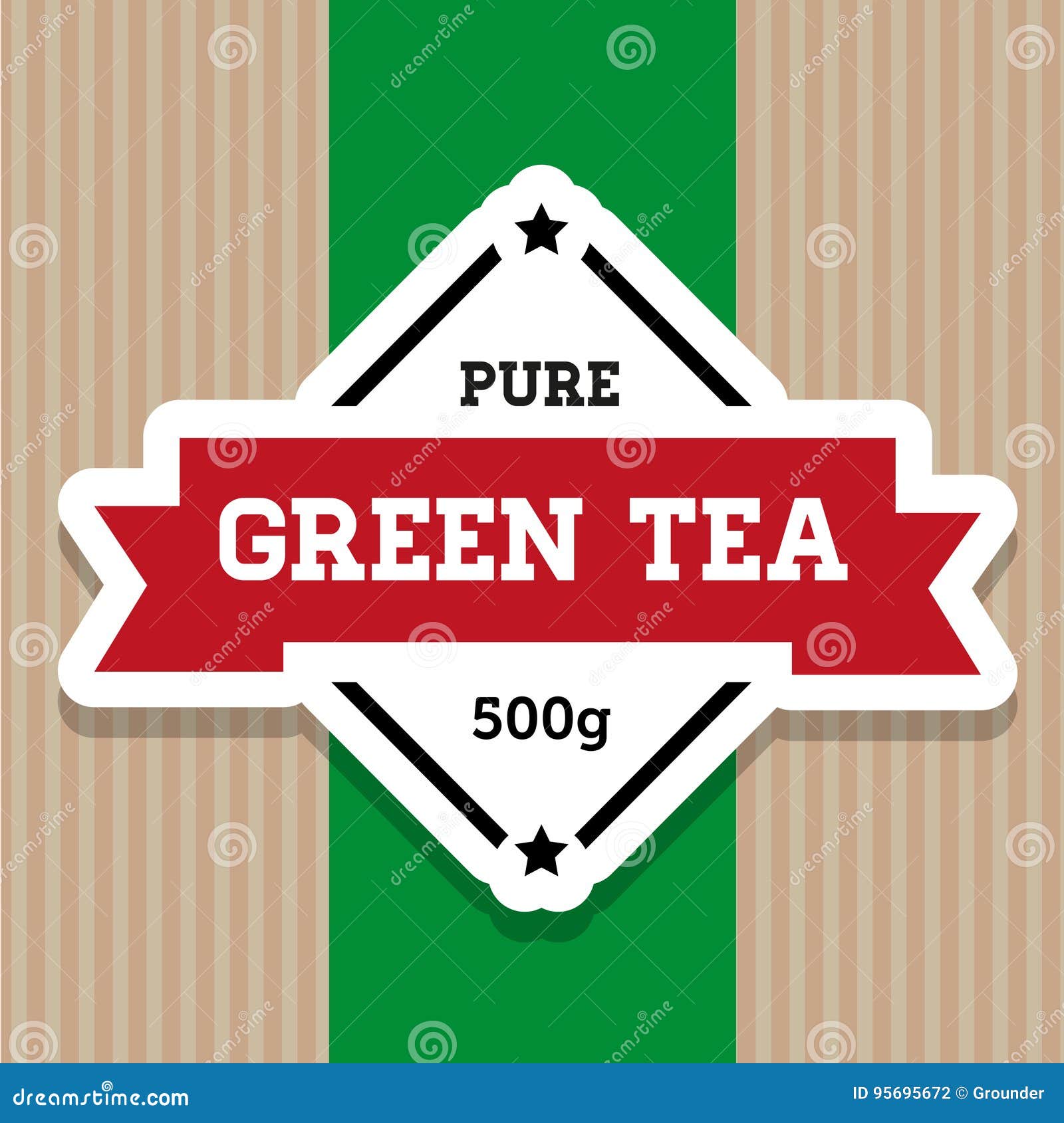 Green Tea Vintage Stamp Label Stock Vector - Illustration of vector ...