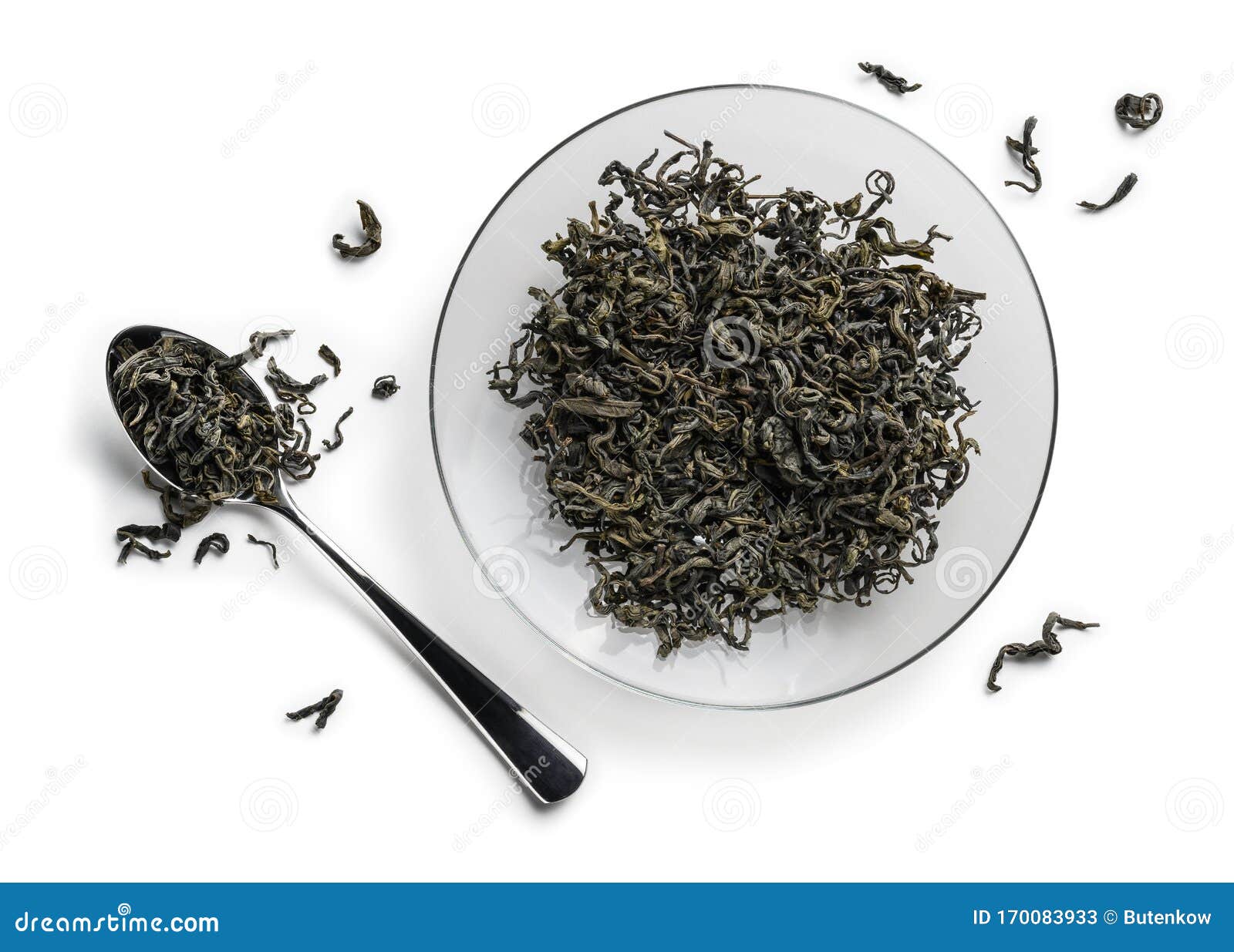 Green Tea on a White Background. the View from the Top Stock Image ...