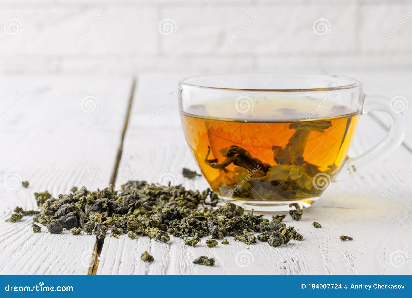 Green tea in a white cup stock photo. Image of china - 184007724