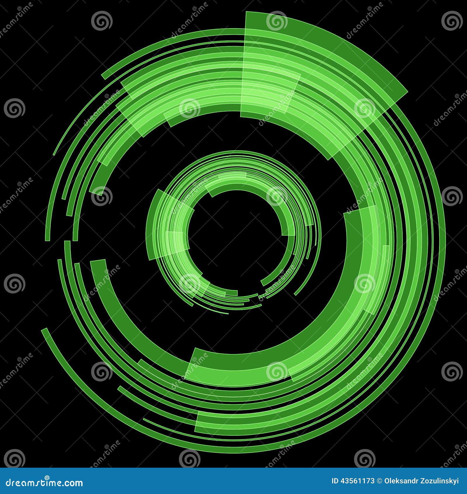Green tech circle. Raster stock illustration. Illustration of hitech ...
