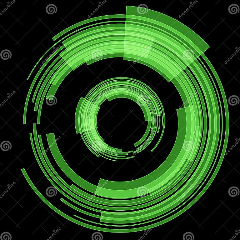 Green tech circle. Raster stock illustration. Illustration of hitech ...