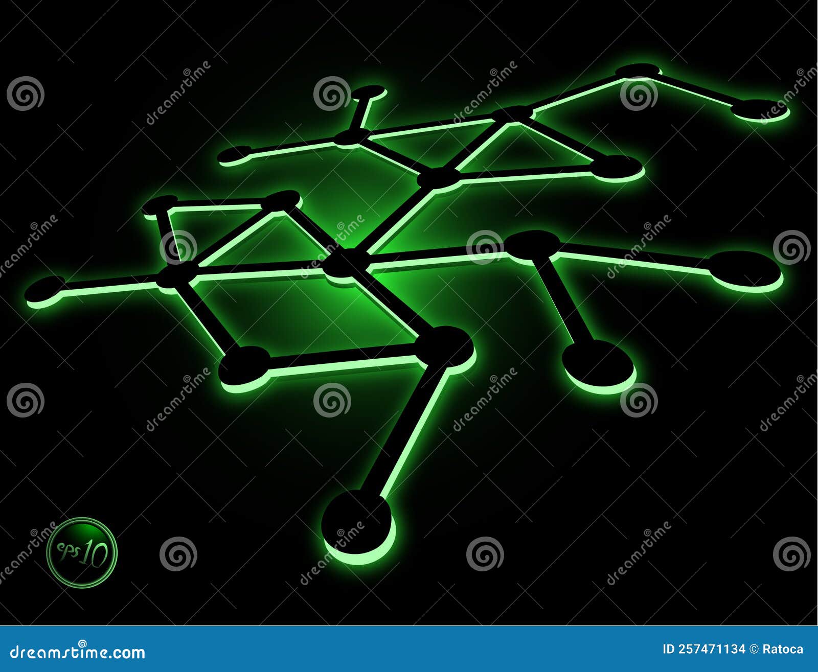 Green tech figure stock vector. Illustration of future - 257471134