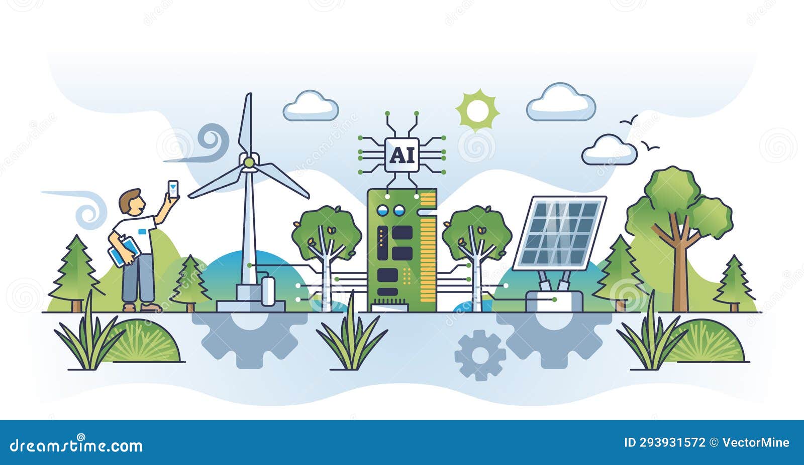 Green Tech Innovations and AI Technology for Eco Power Usage Outline ...