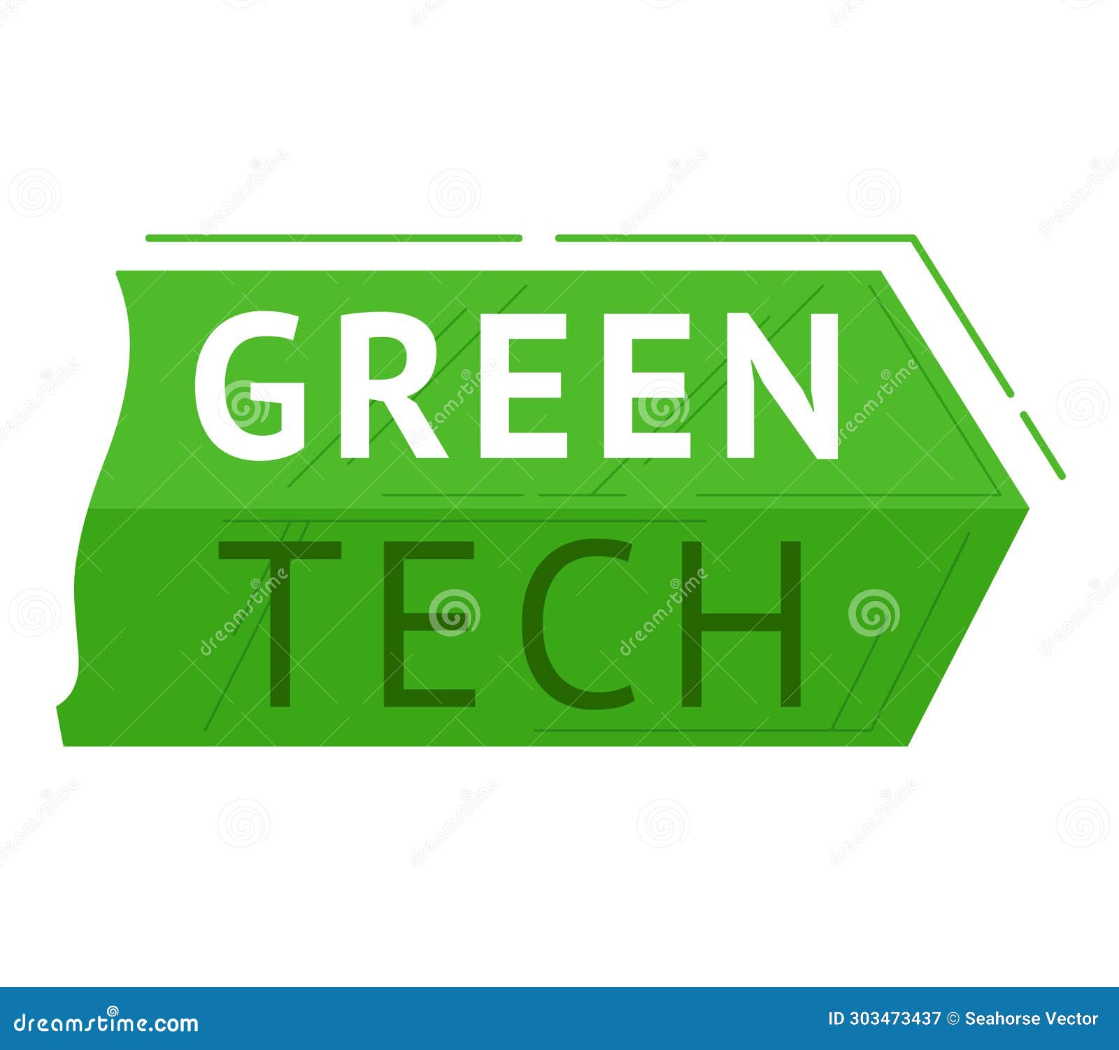 Green Tech Label with Eco-friendly Design, Modern Sustainable ...