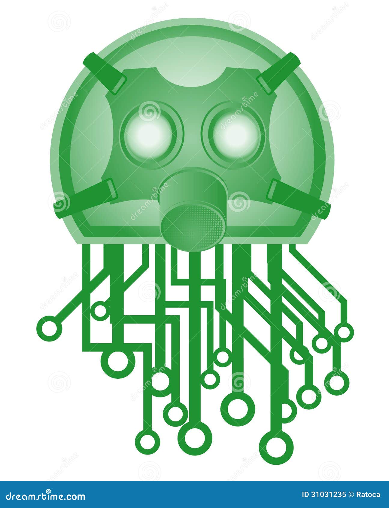 Green tech mask stock vector. Illustration of face, futuristic - 31031235