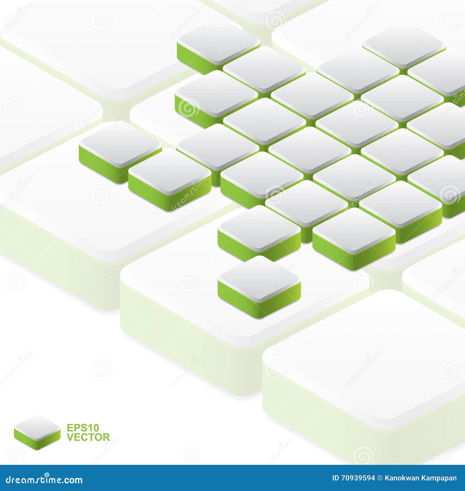 Green Technological Background, Array of Green Blocks Stock Vector ...