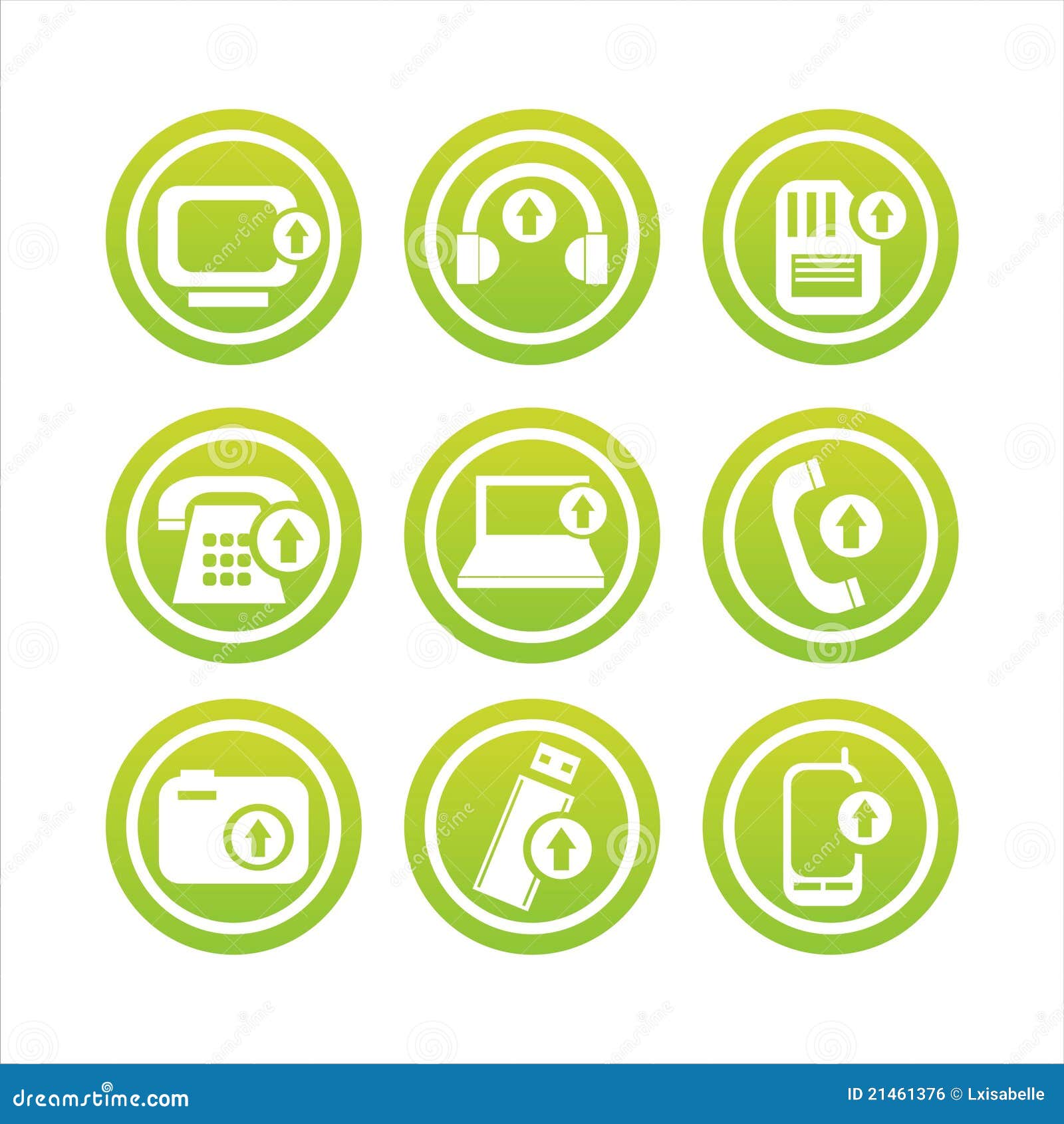 Green Technology with Arrows Signs Stock Vector - Illustration of shiny ...