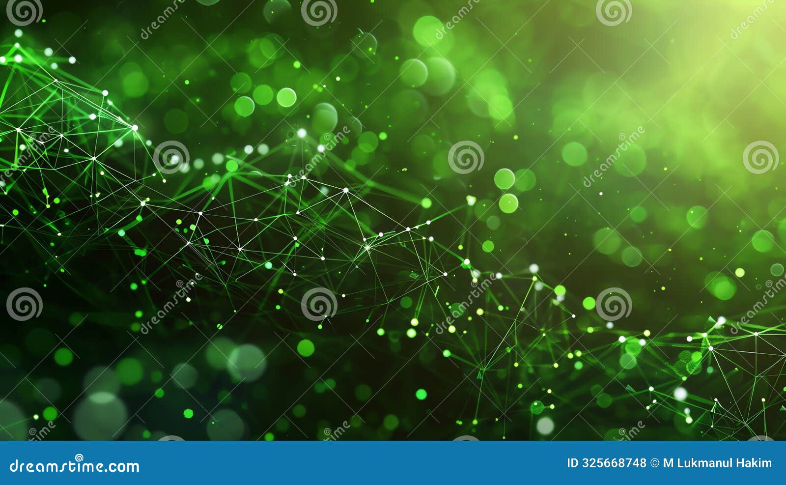 Green Technology Background with Abstract Network Connections, Data ...