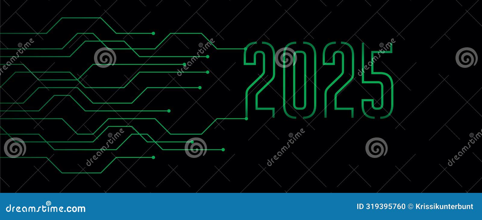 Green Technology Banner 2025 Circuit Board Electronics Digital Stock ...