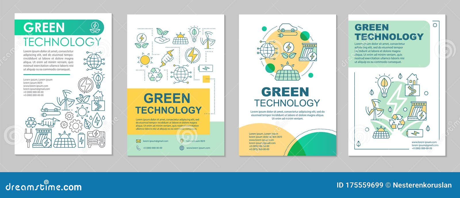 Green Technology Brochure Template Layout Stock Vector - Illustration ...