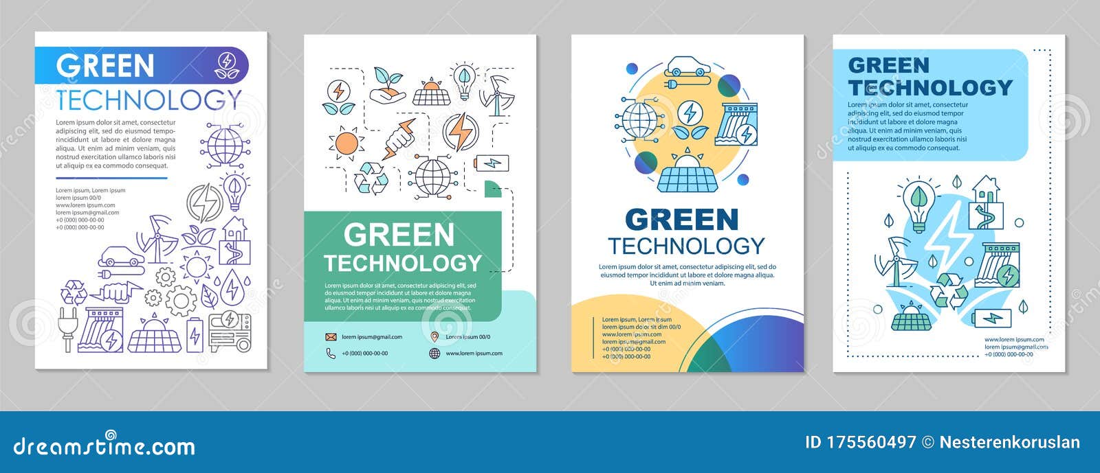 Green Technology Brochure Template Layout Stock Vector - Illustration ...