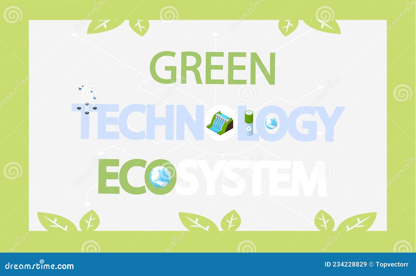 Green Technology Ecosystem Vector Banner. Eco Friendly Production and ...