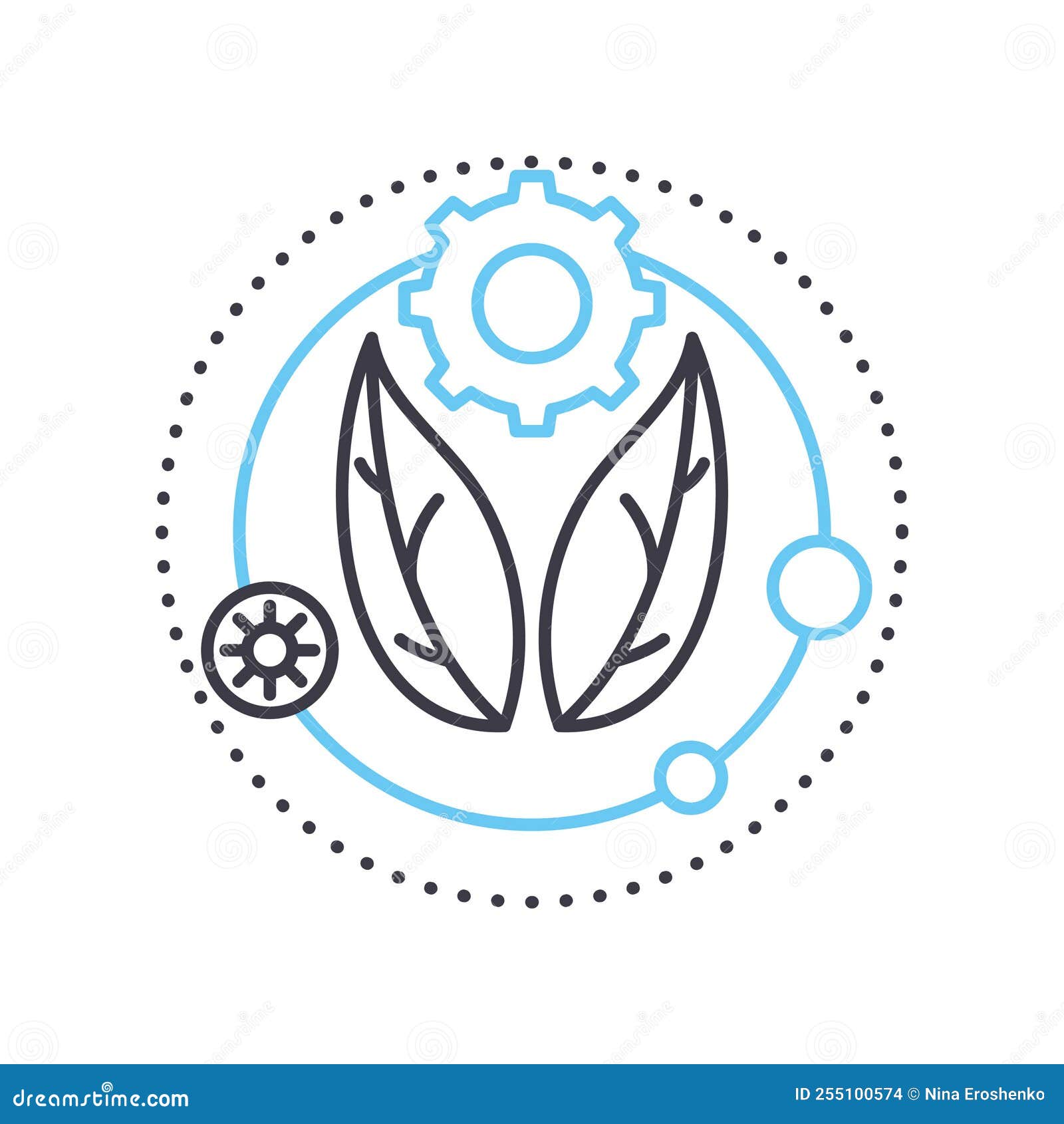 Green Technology Line Icon, Outline Symbol, Vector Illustration ...