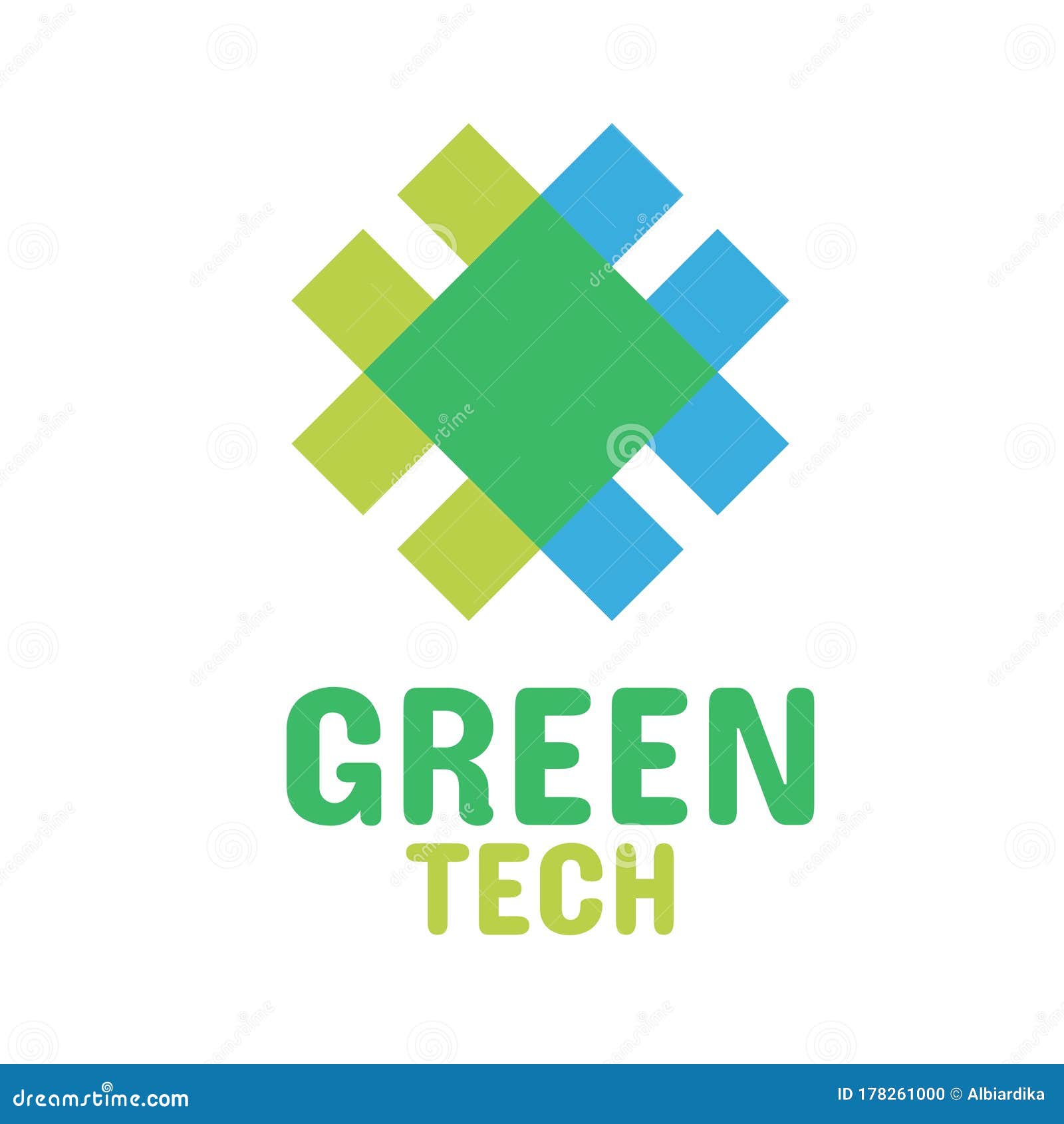 Blue Green Square Eco Chip Tech Logo Concept Design Stock Vector ...