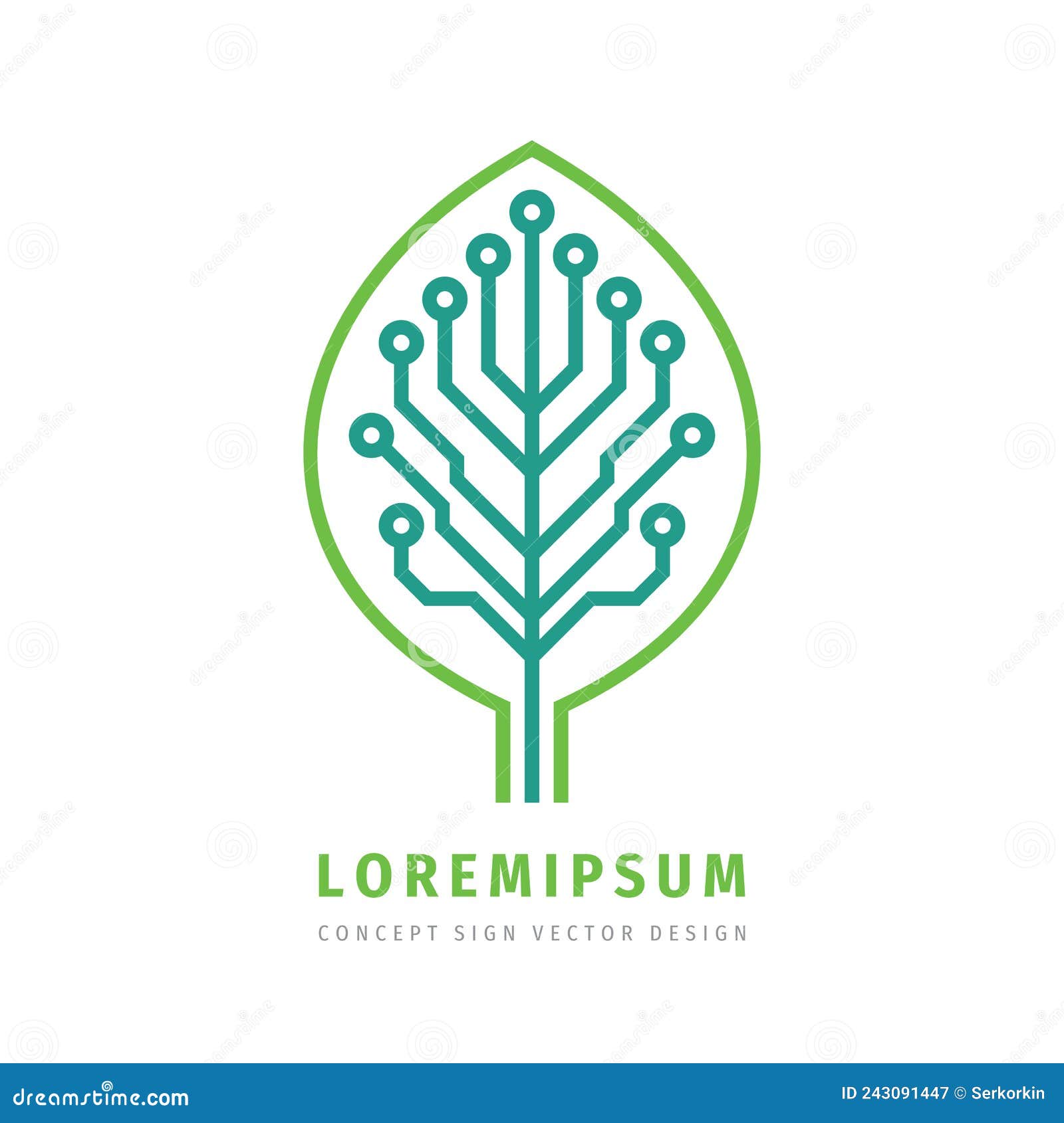 Green Technology Logo Design. Nature Leaves and Electronic Structure ...