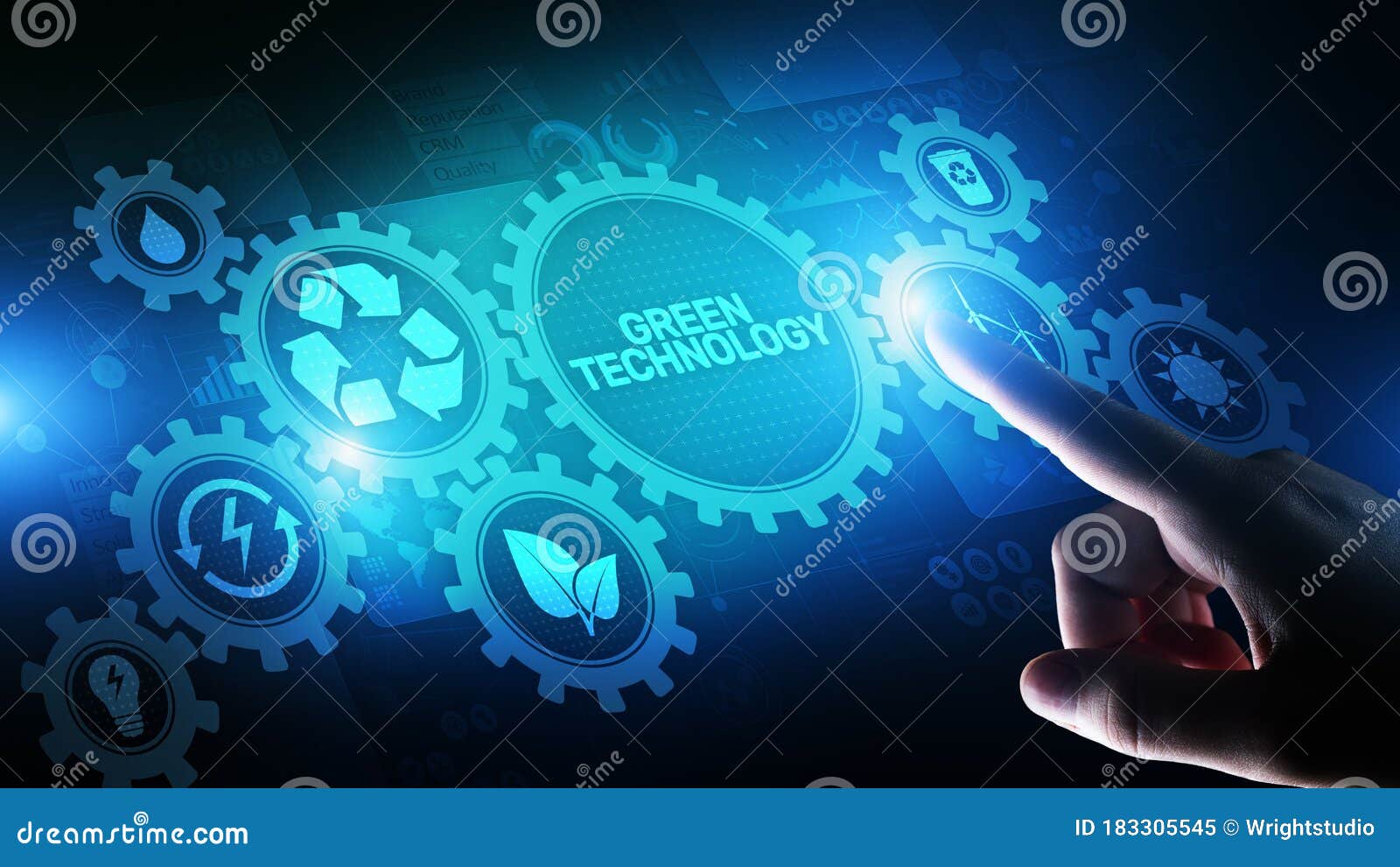 Green Technology Recycling Ecology Earth Saving Concept on Virtual ...