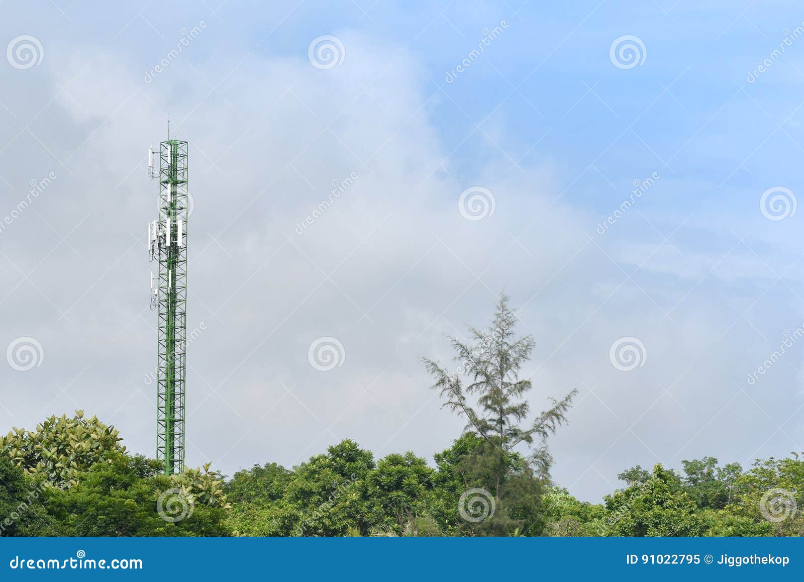 Green telecom post stock image. Image of post, antenna - 91022795
