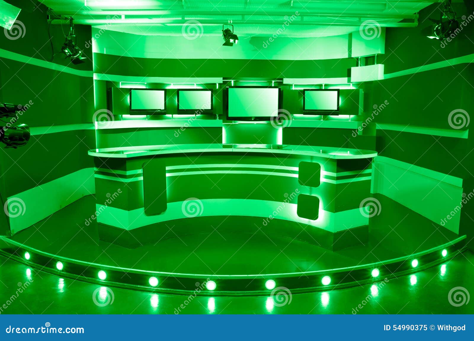 Green television studio stock image. Image of blue, communication ...