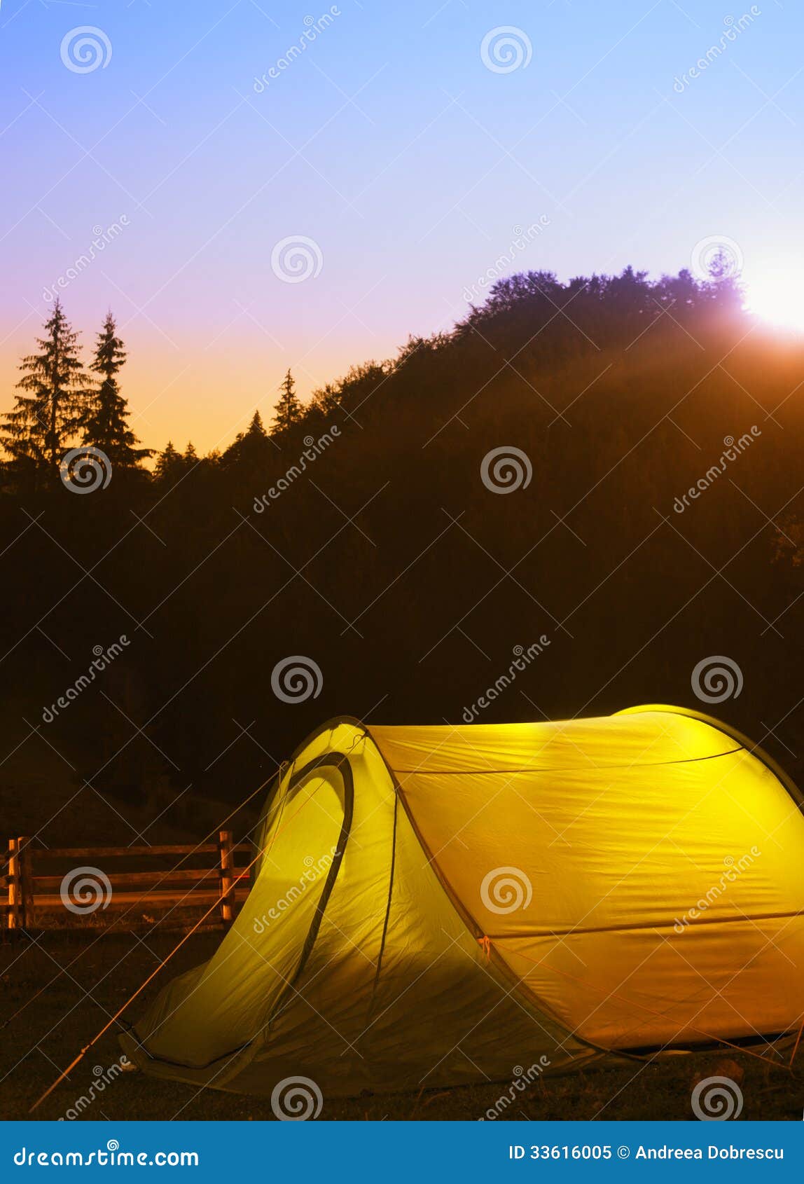 Green Tent Under Tree Royalty-Free Stock Photography | CartoonDealer ...
