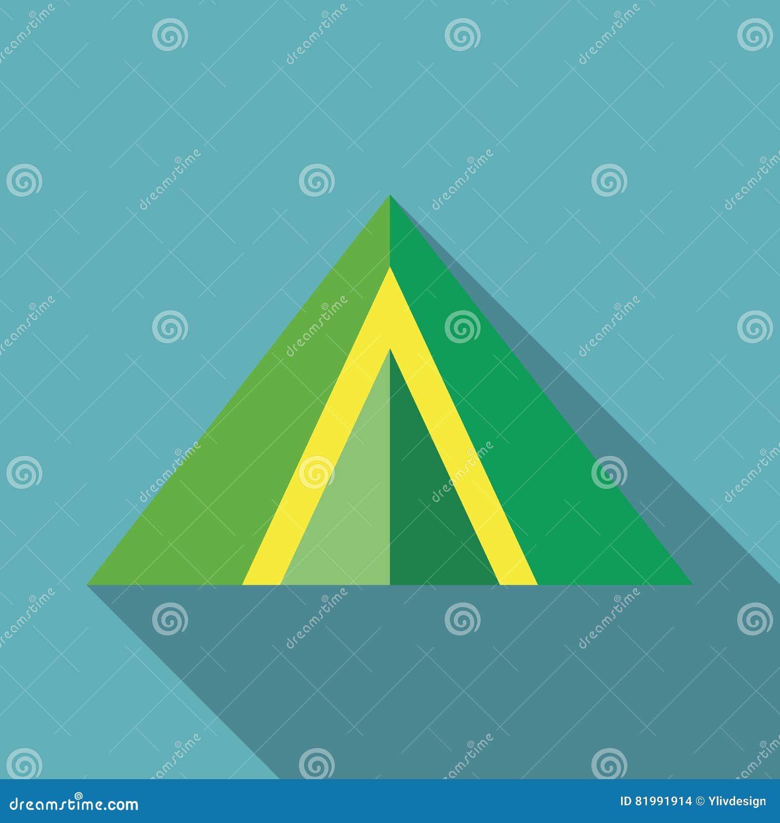 Green Tent Icon in Flat Style Stock Vector - Illustration of immigrant ...