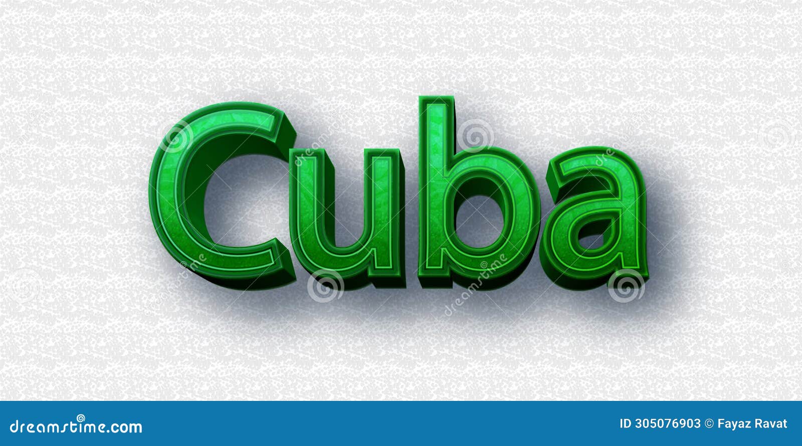 Country Cuba Text for Title or Headline. in 3D Fancy Fun and Cute Style ...