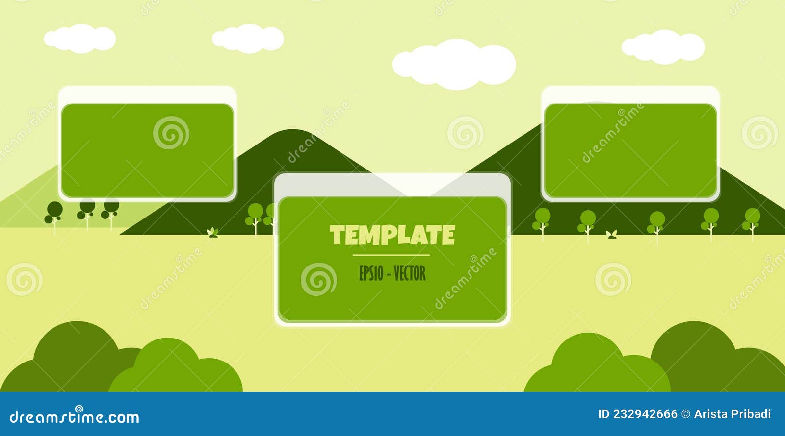 Green Text Frame Template Illustrator Vector Graphic for Presentation ...