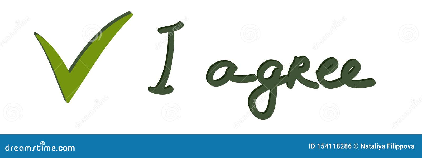 Green text I agree stock vector. Illustration of simple - 154118286
