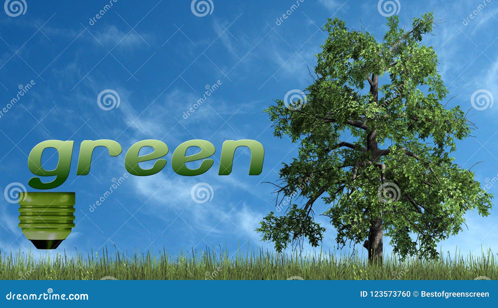 Green Text and Tree - Ecology Concept Stock Illustration - Illustration ...