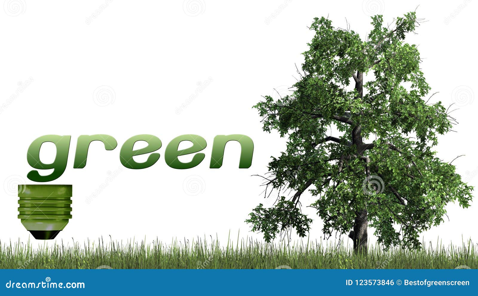 Green Text and Tree - Ecology Concept Stock Illustration - Illustration ...