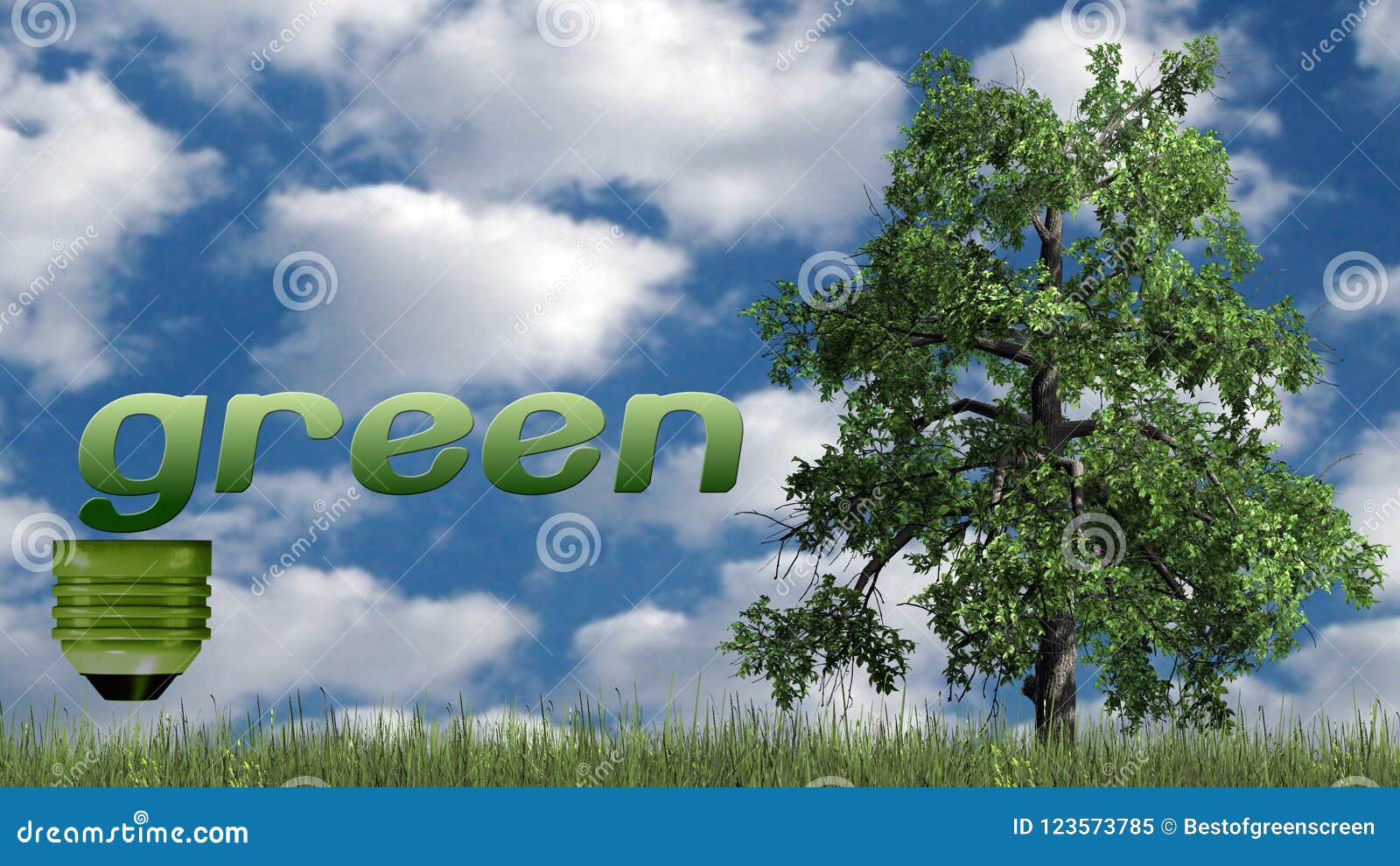 Green Text and Tree - Ecology Concept Stock Illustration - Illustration ...