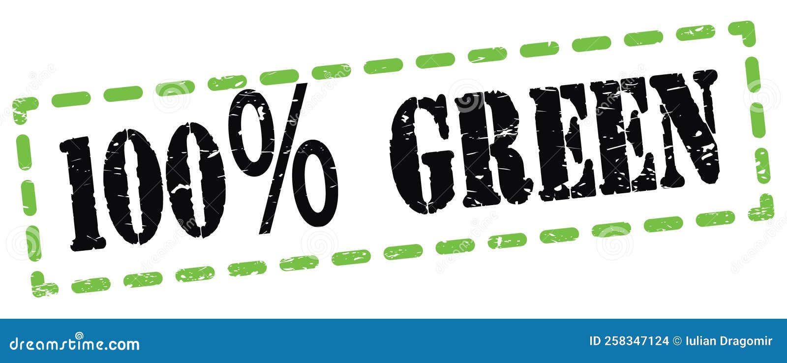 100 GREEN Text Written on Green-black Stamp Sign Stock Illustration ...