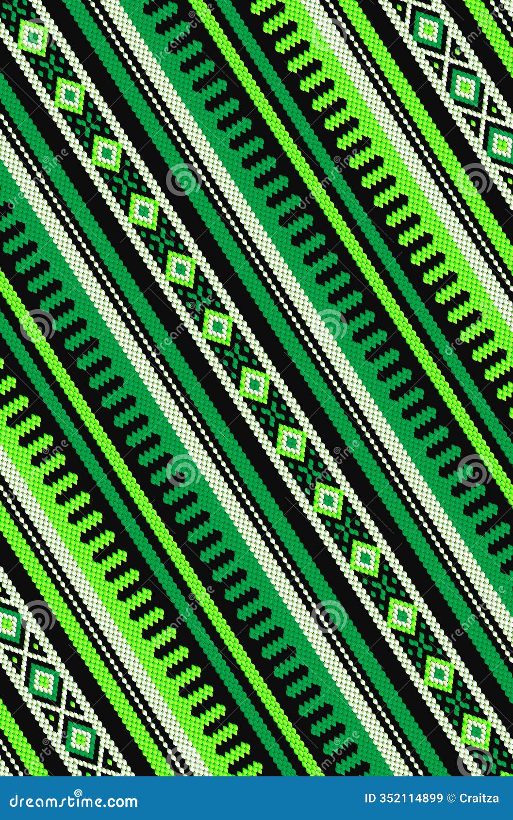 Vivid Geometric Tribal Pattern with Bold Green Tones Stock Image ...
