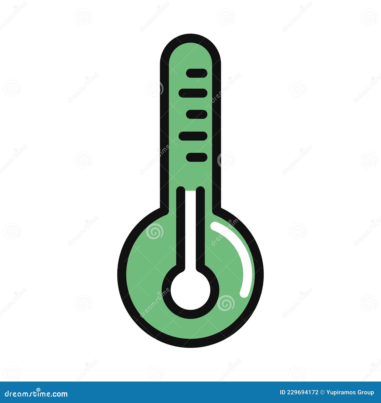Green thermometer measure stock illustration. Illustration of ...