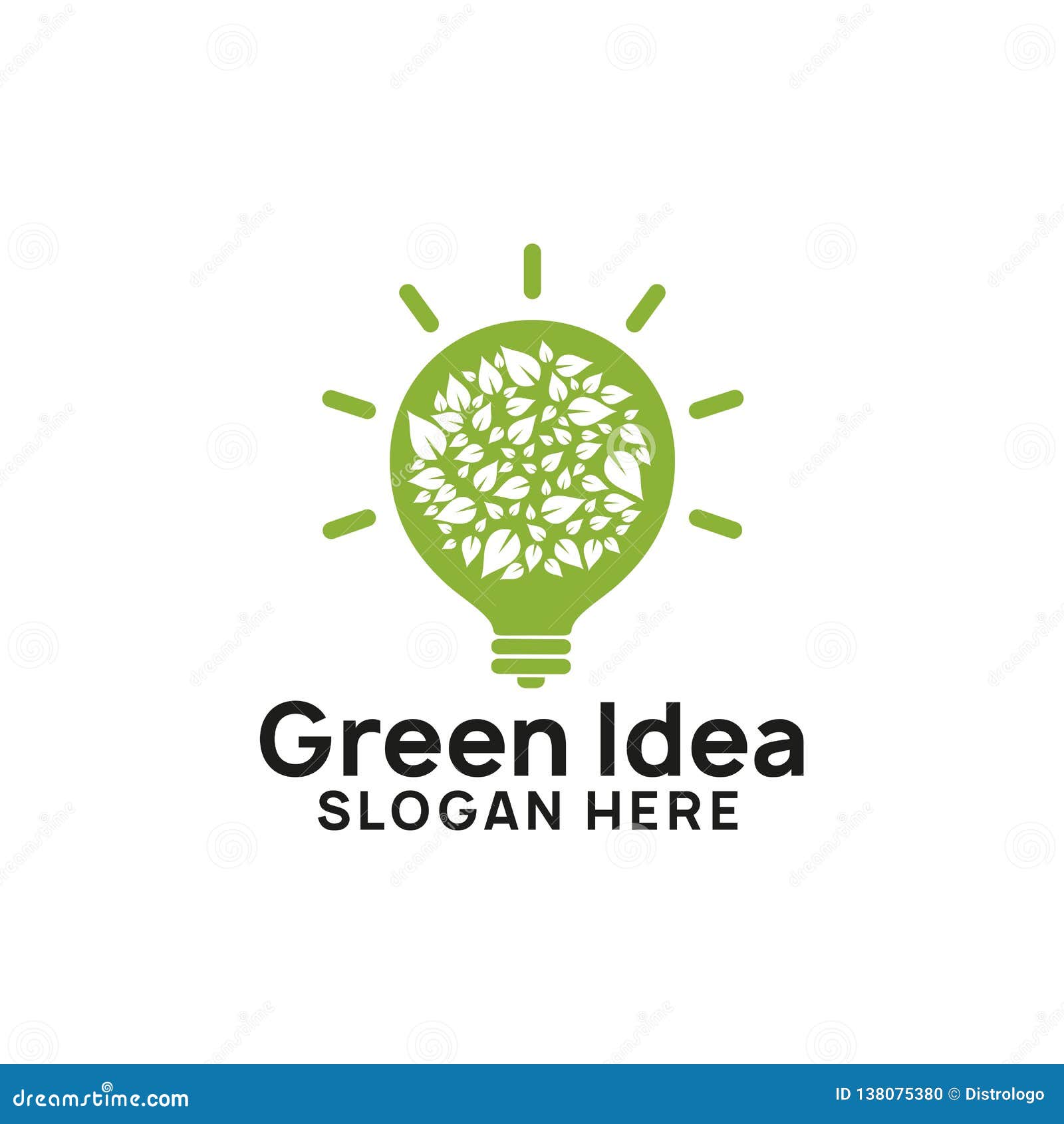 Green Think Idea Logo Design Template. Bulb Icon Symbol Design Stock ...