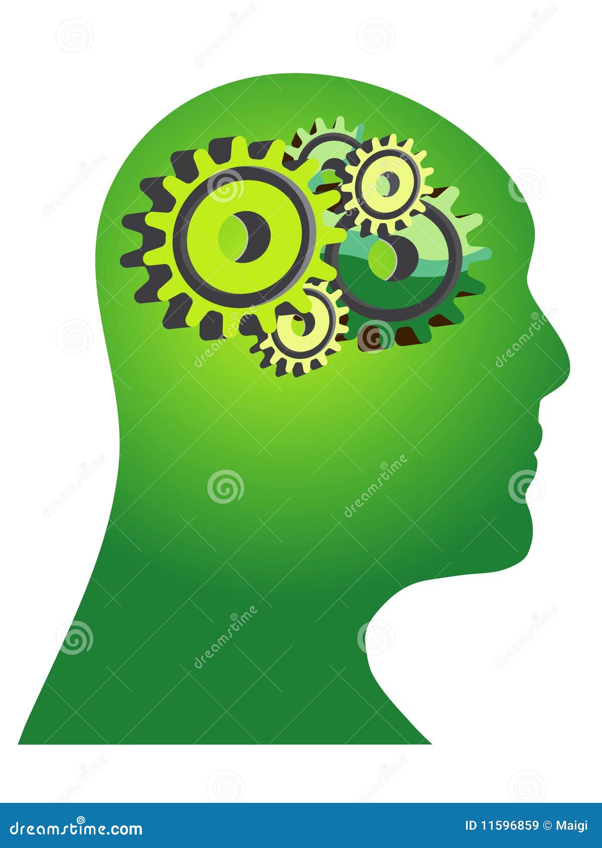 Green thinking stock vector. Illustration of cogwheel - 11596859