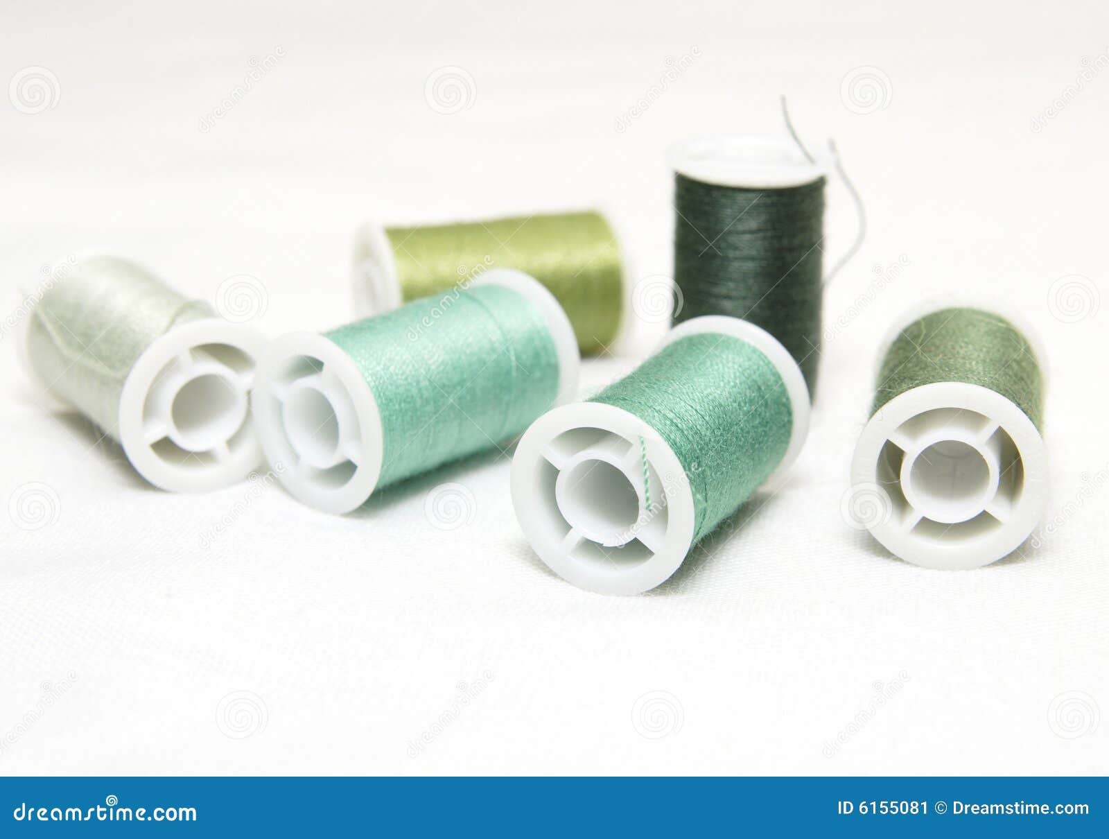 Green thread stock image. Image of tailor, spools, stitch - 6155081