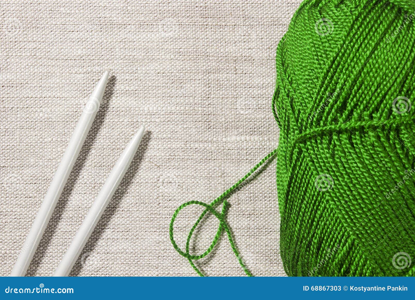 Green thread and needles stock image. Image of colored - 68867303