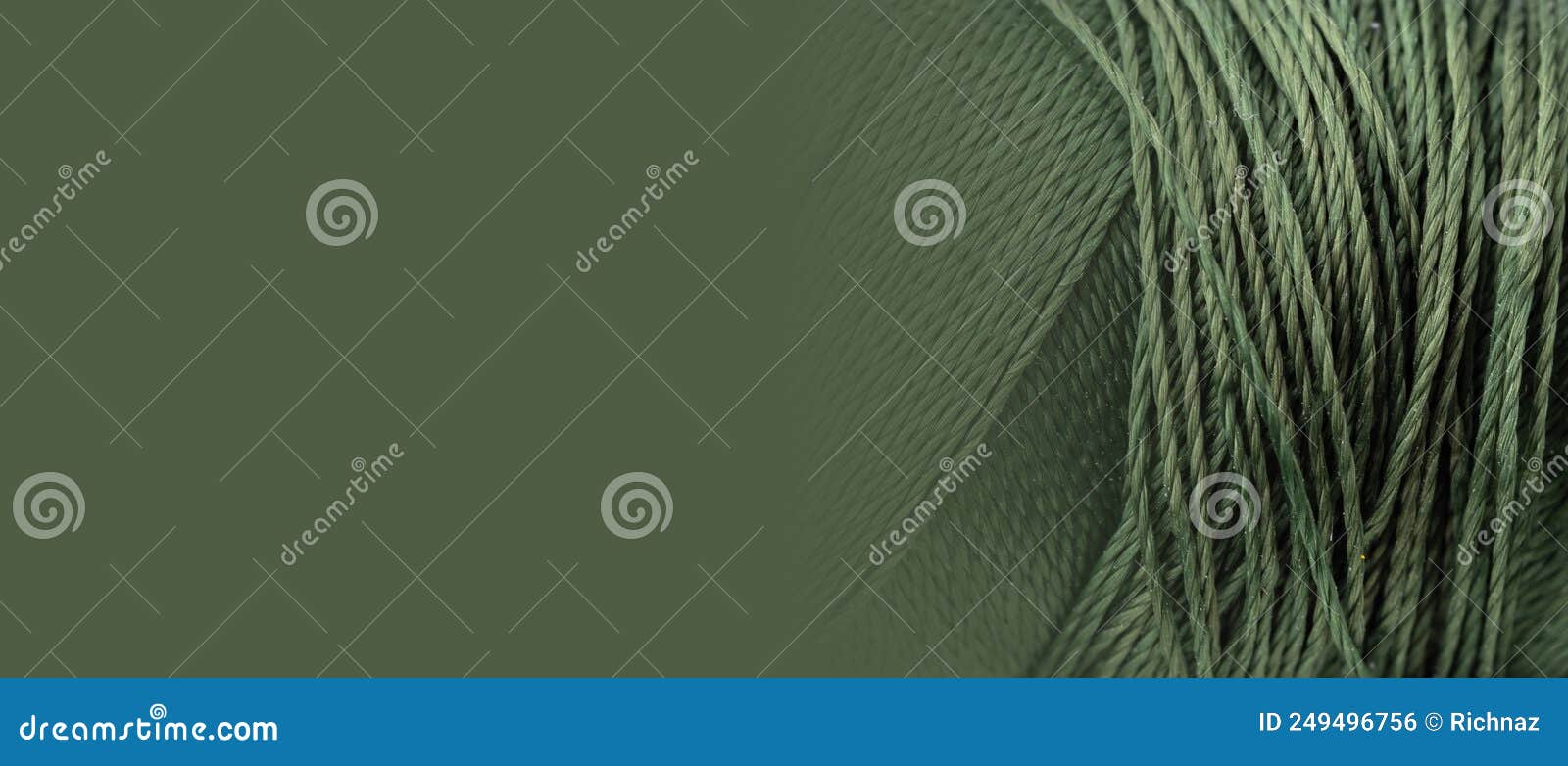 Green Thread, Texture, Macro, Close-up, Copy Space. a Bright Banner ...