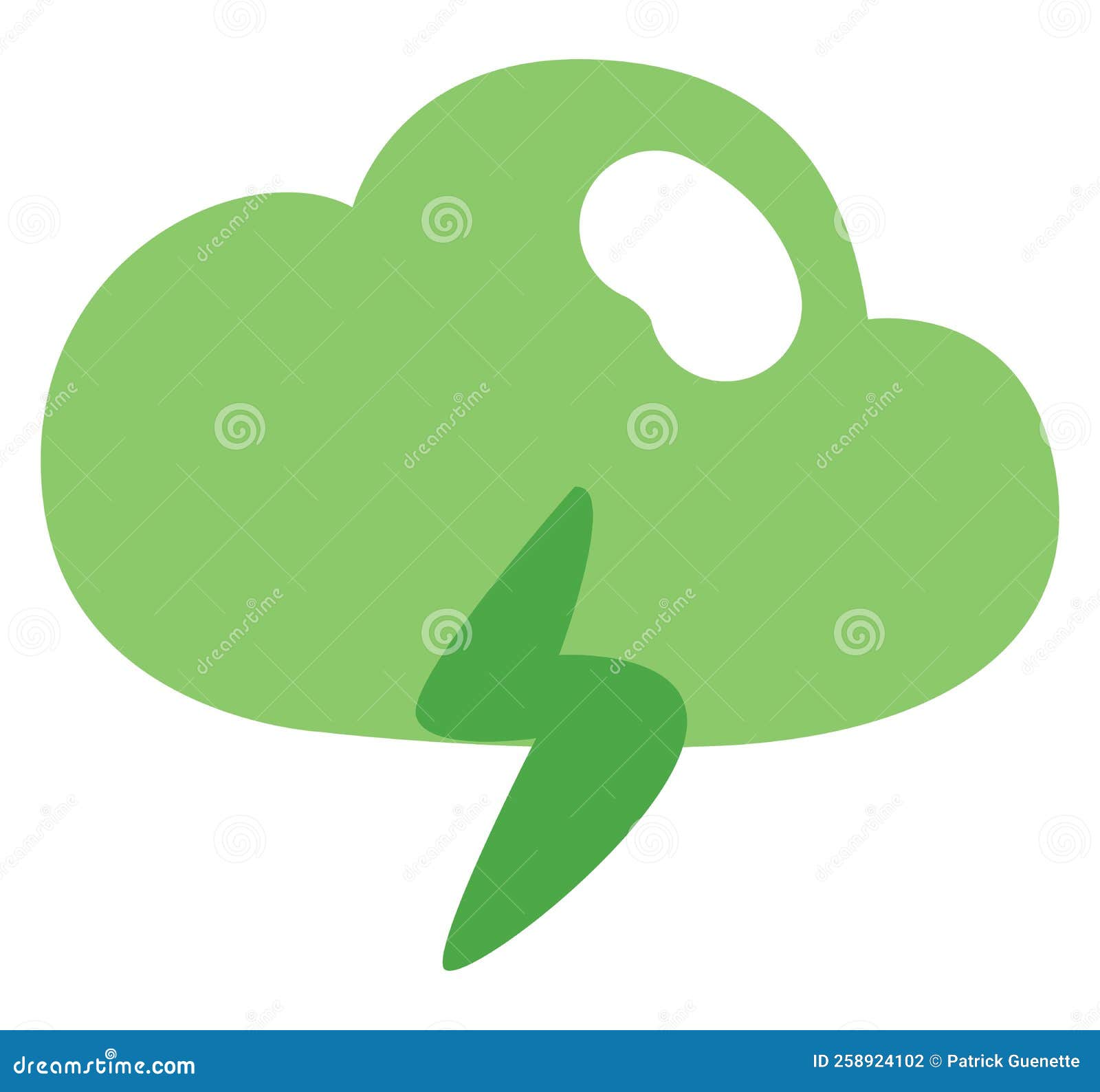 Green Thunder Icon Isolated On White Background, Thunder Storm Symbol ...