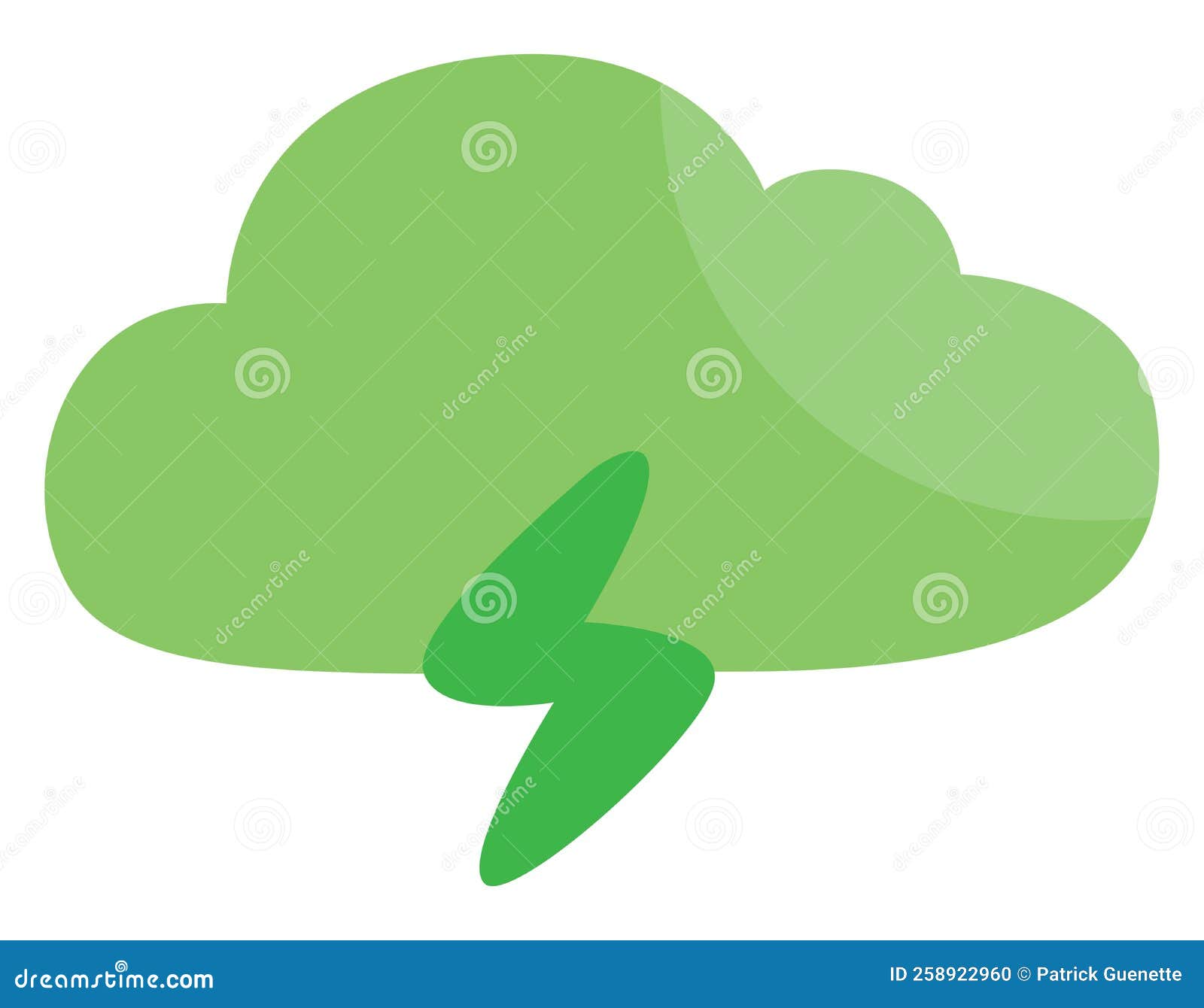 Green Thunder Icon Isolated On White Background, Thunder Storm Symbol ...