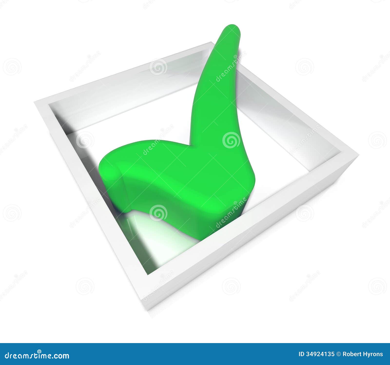 Green tick in box stock illustration. Illustration of isolated - 34924135