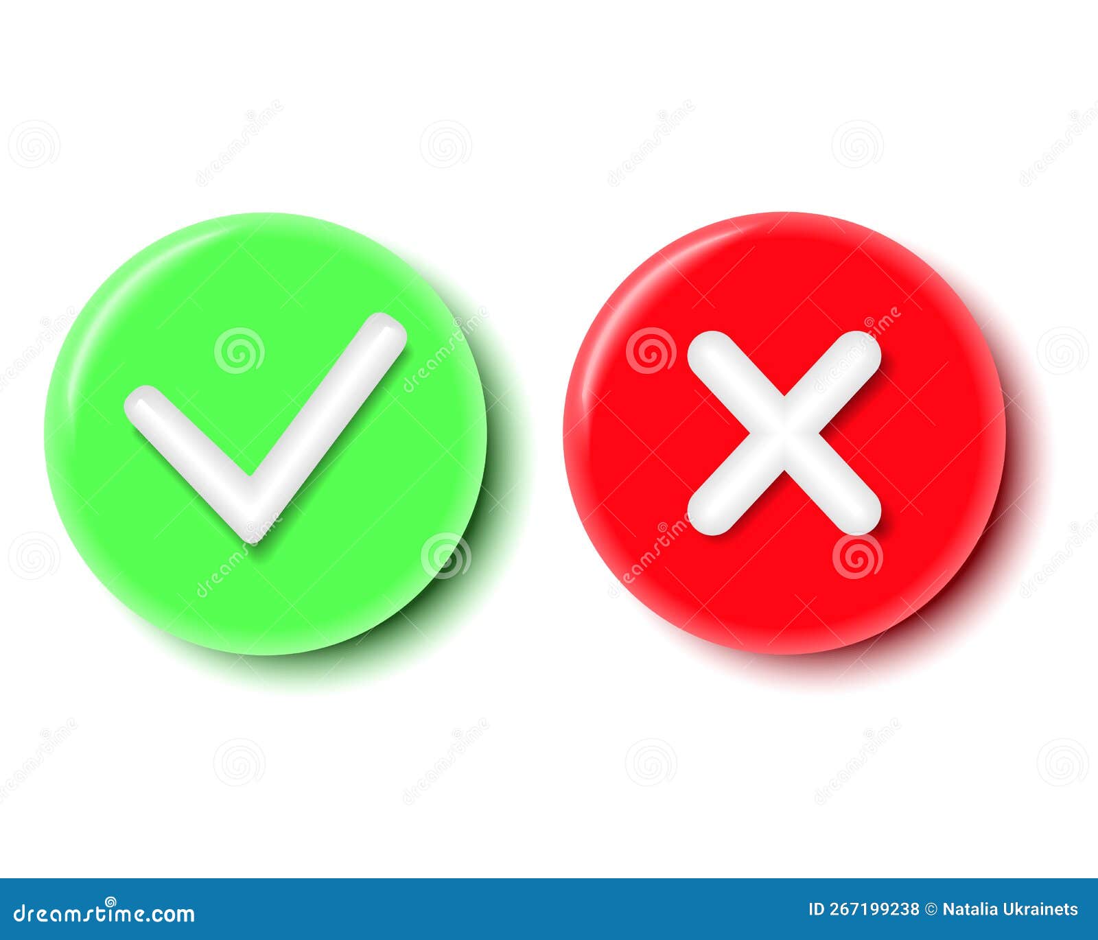 Green Tick Check Mark and Cross Mark Symbols Stock Vector ...