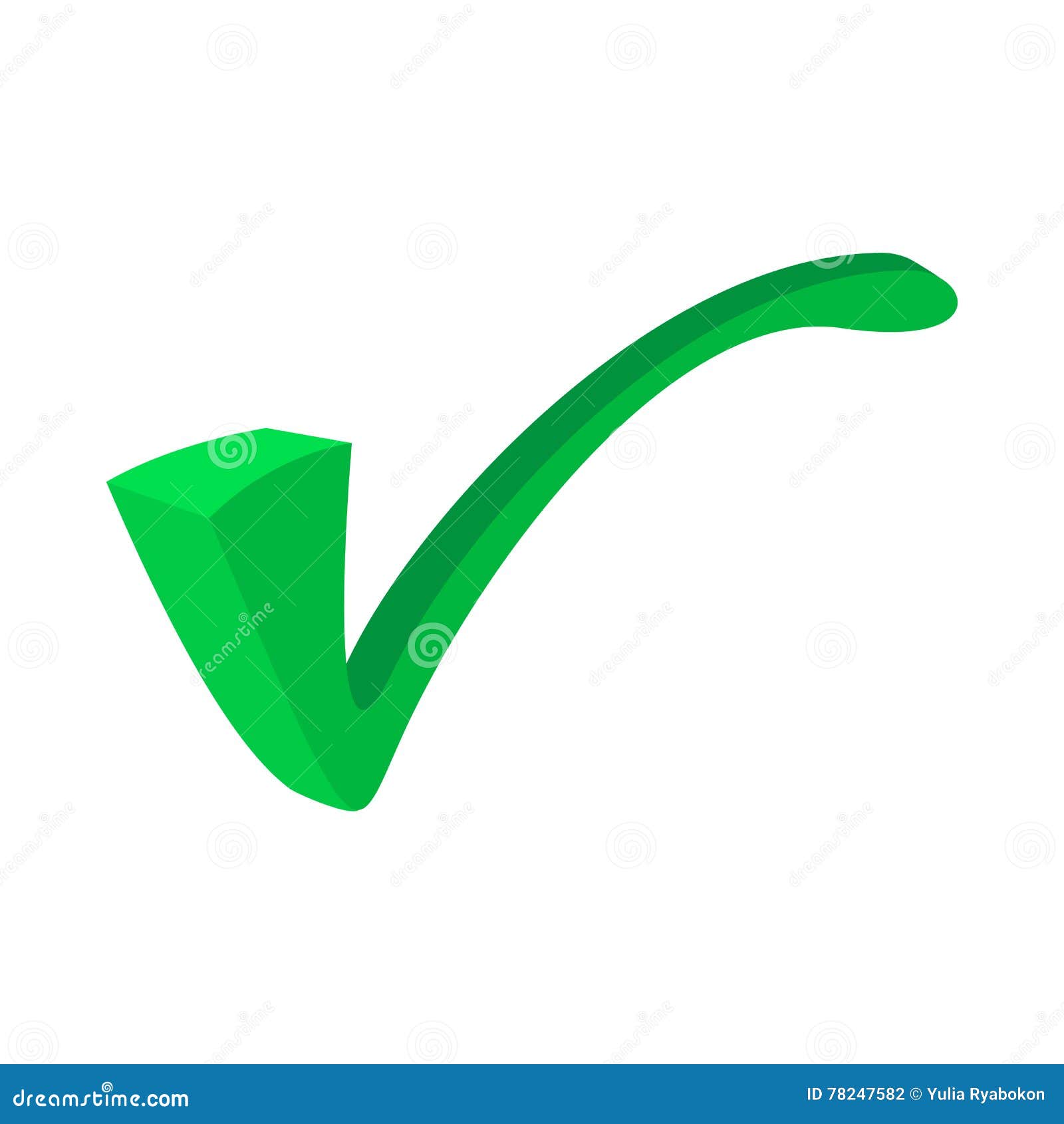 Green Tick, Check Mark Icon, Cartoon Style Stock Vector - Illustration ...