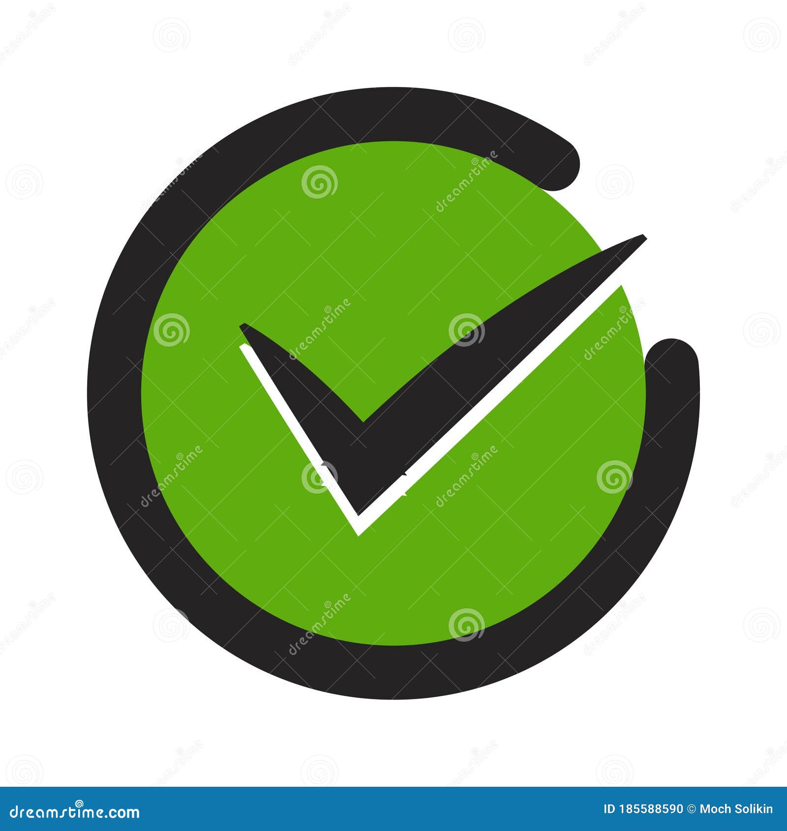 Green Tick Confirm or Checkmark Flat Icons for Apps and Websites Stock ...