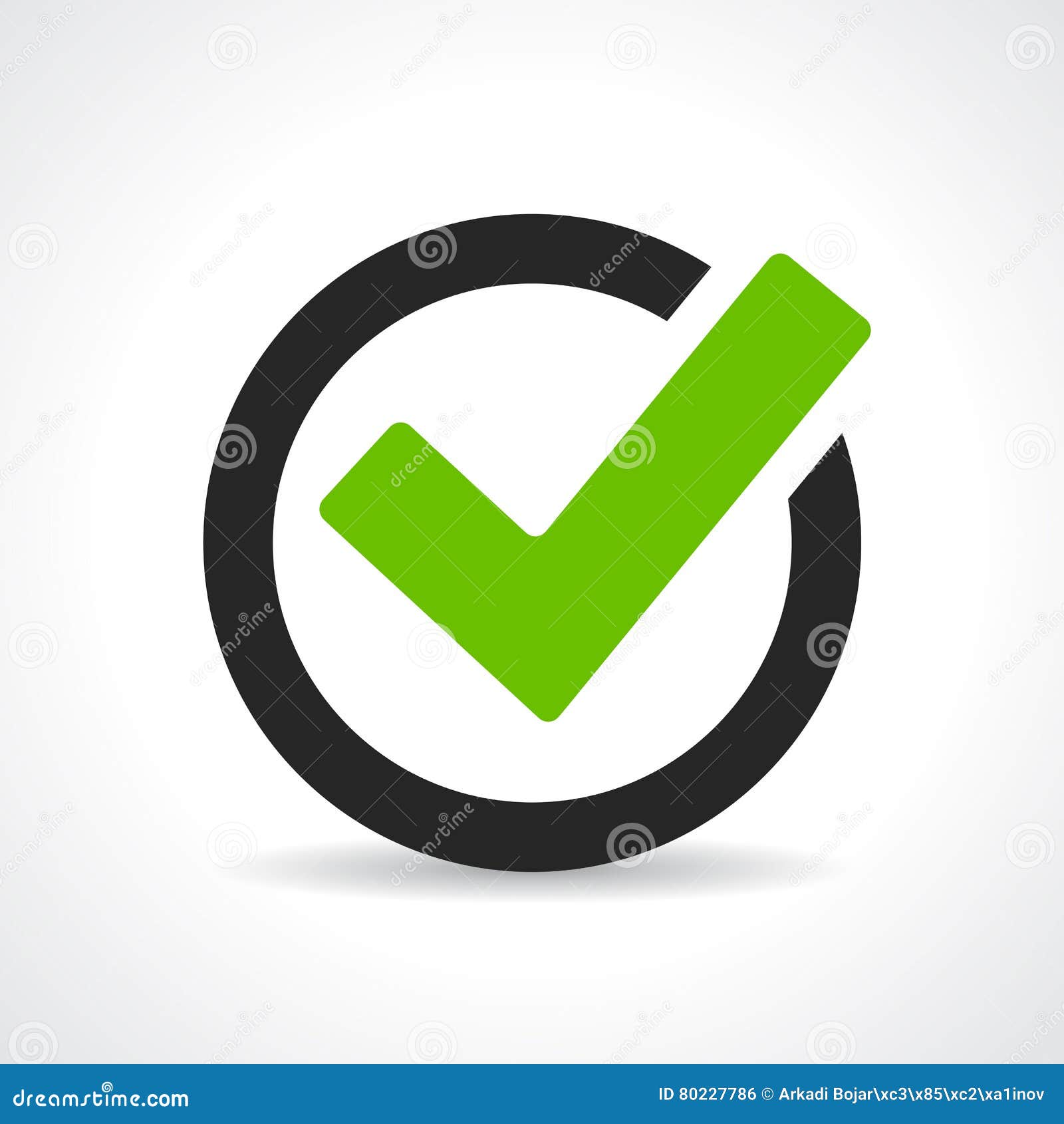 Green tick icon stock vector. Illustration of form, checkbox - 80227786