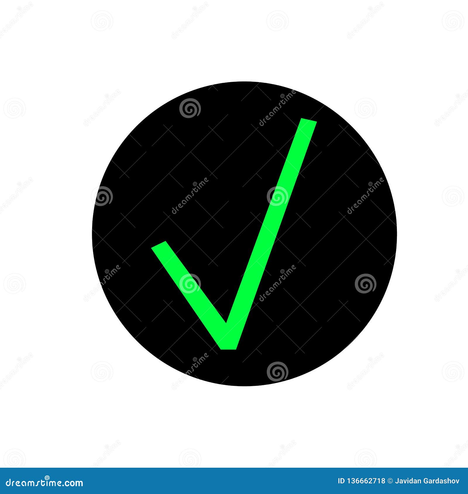 Green Tick Icon Vector Illustration Isolated on White Background Stock ...