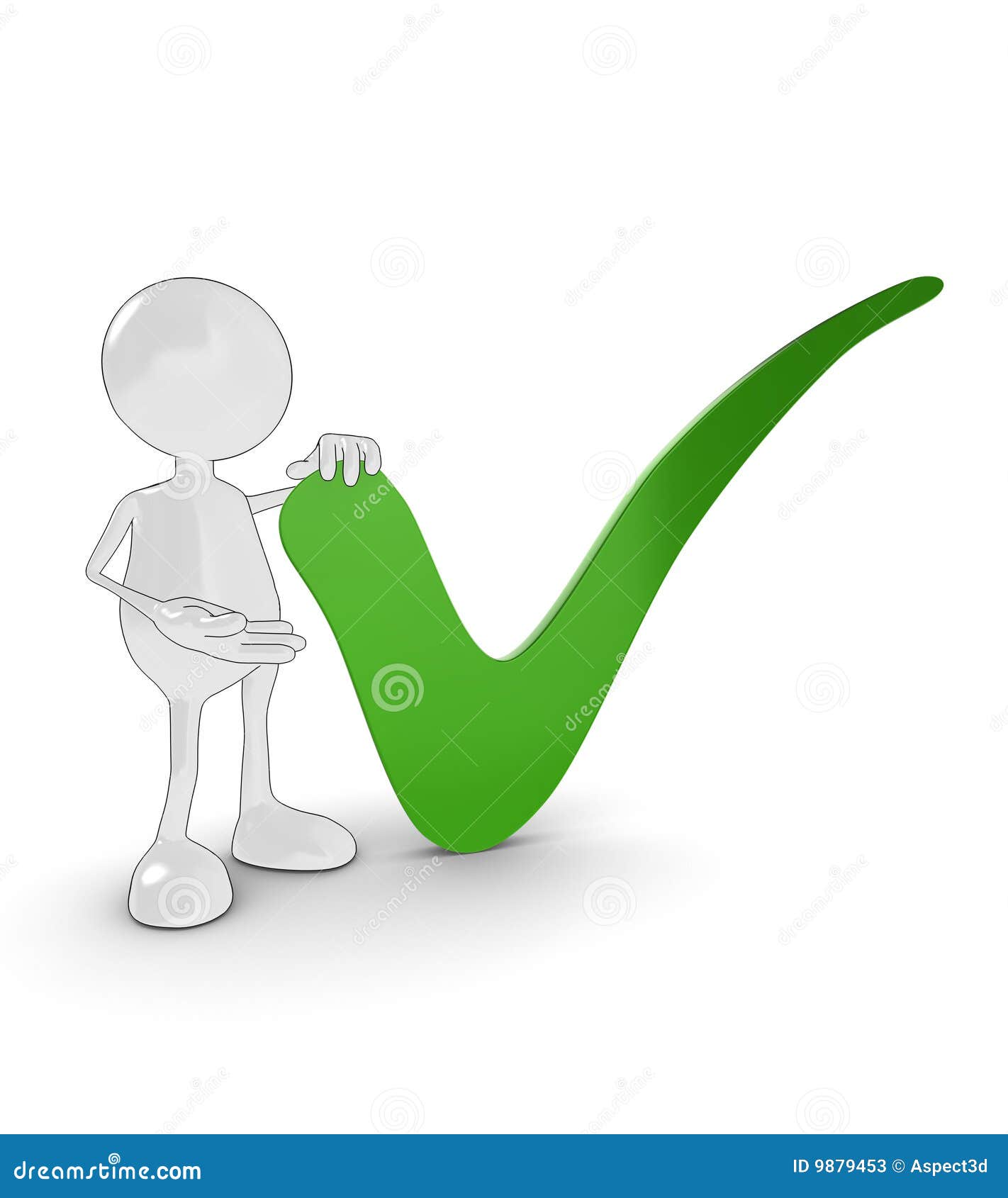 Green tick man stock illustration. Illustration of checkbox - 9879453