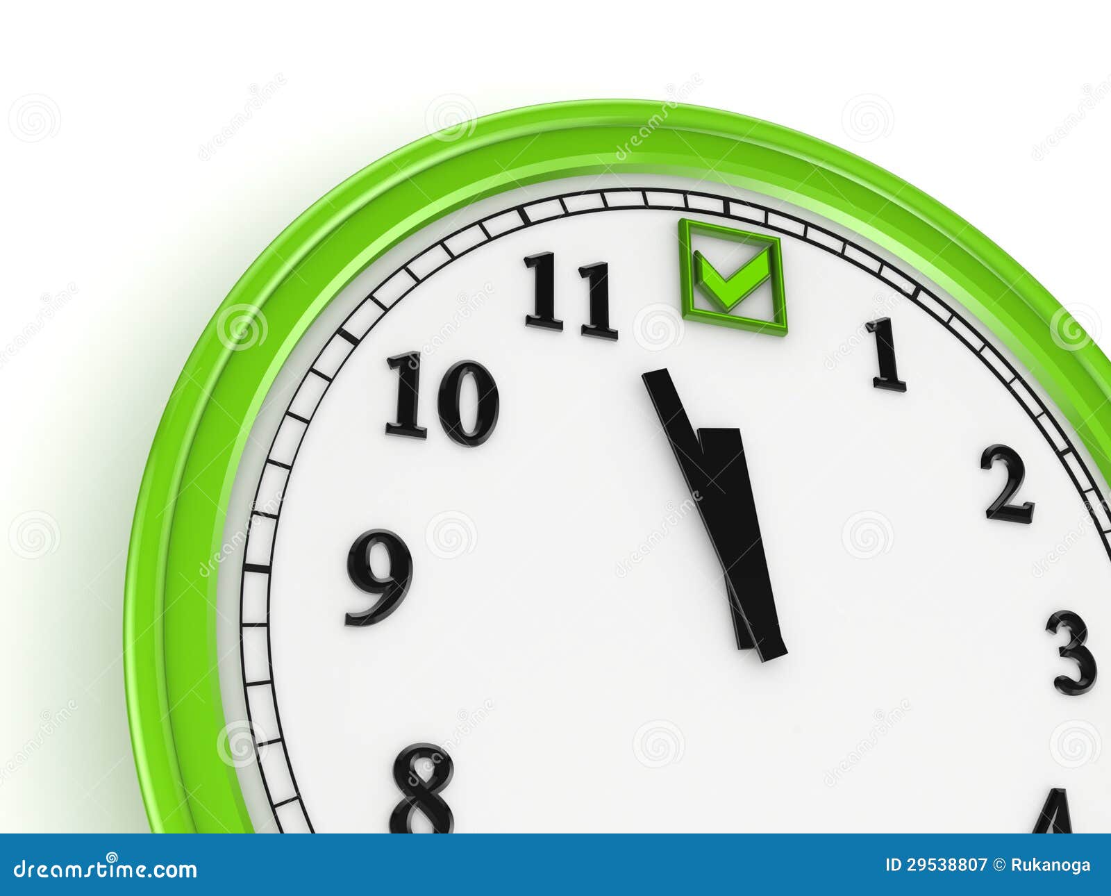 Green Tick Mark on a Watch. Stock Illustration - Illustration of ...