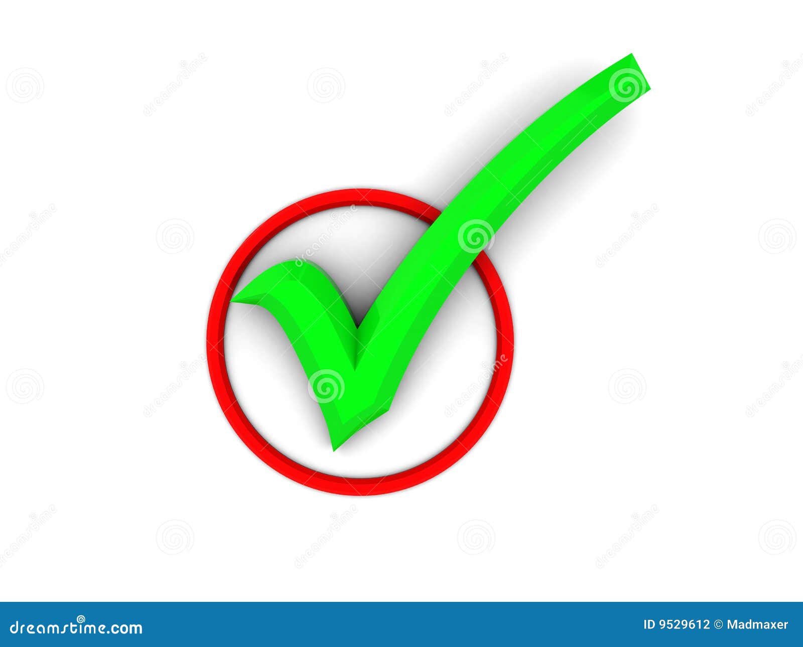 Green tick in red circle stock illustration. Illustration of check ...